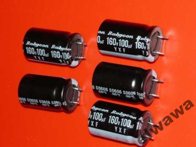 Kondensator el. 100uF 160V RUBYCON YXF LOW ESR -10 6705031909 - Allegro.pl