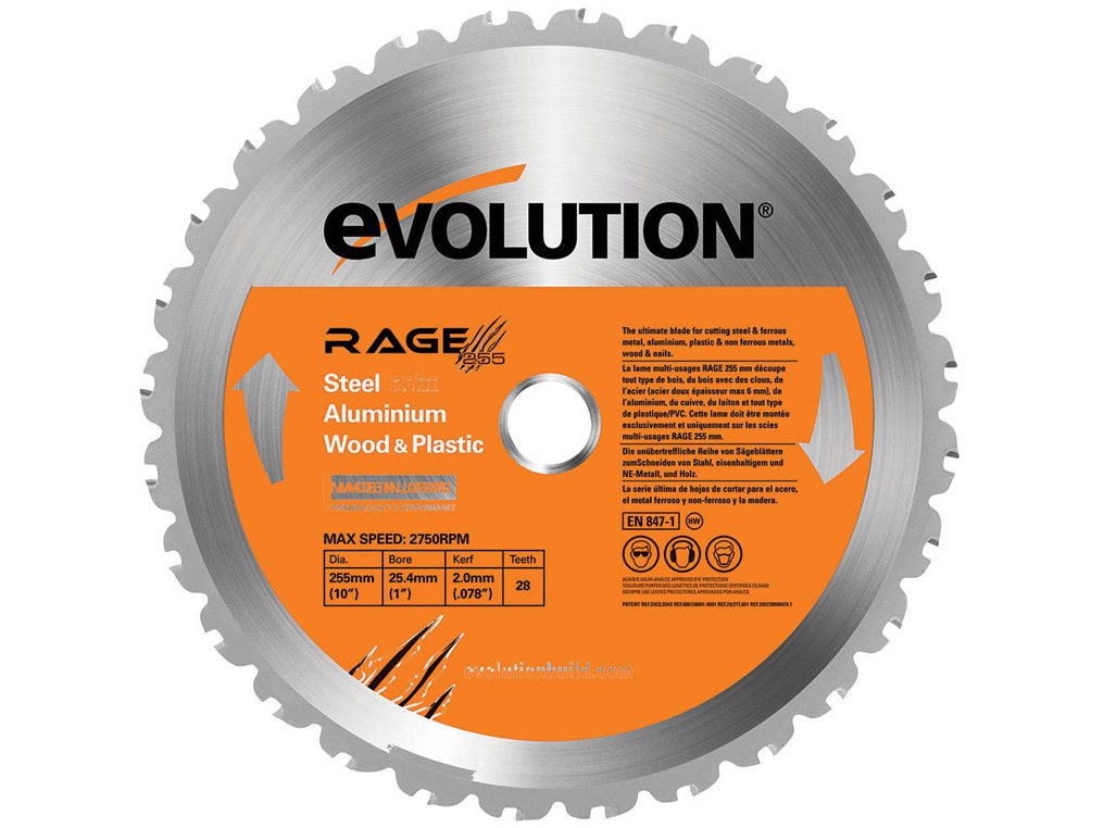 EVOLUTION RAGE 255 MULTI tarcza piła uniwersalna (EVO-255-MULTI) • Cena ...