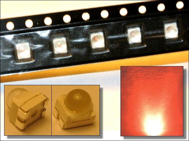 Fotodioda LED dioda červená PLCC4 s čočkou 3500 mcd ___ [2ks] za 47 ...