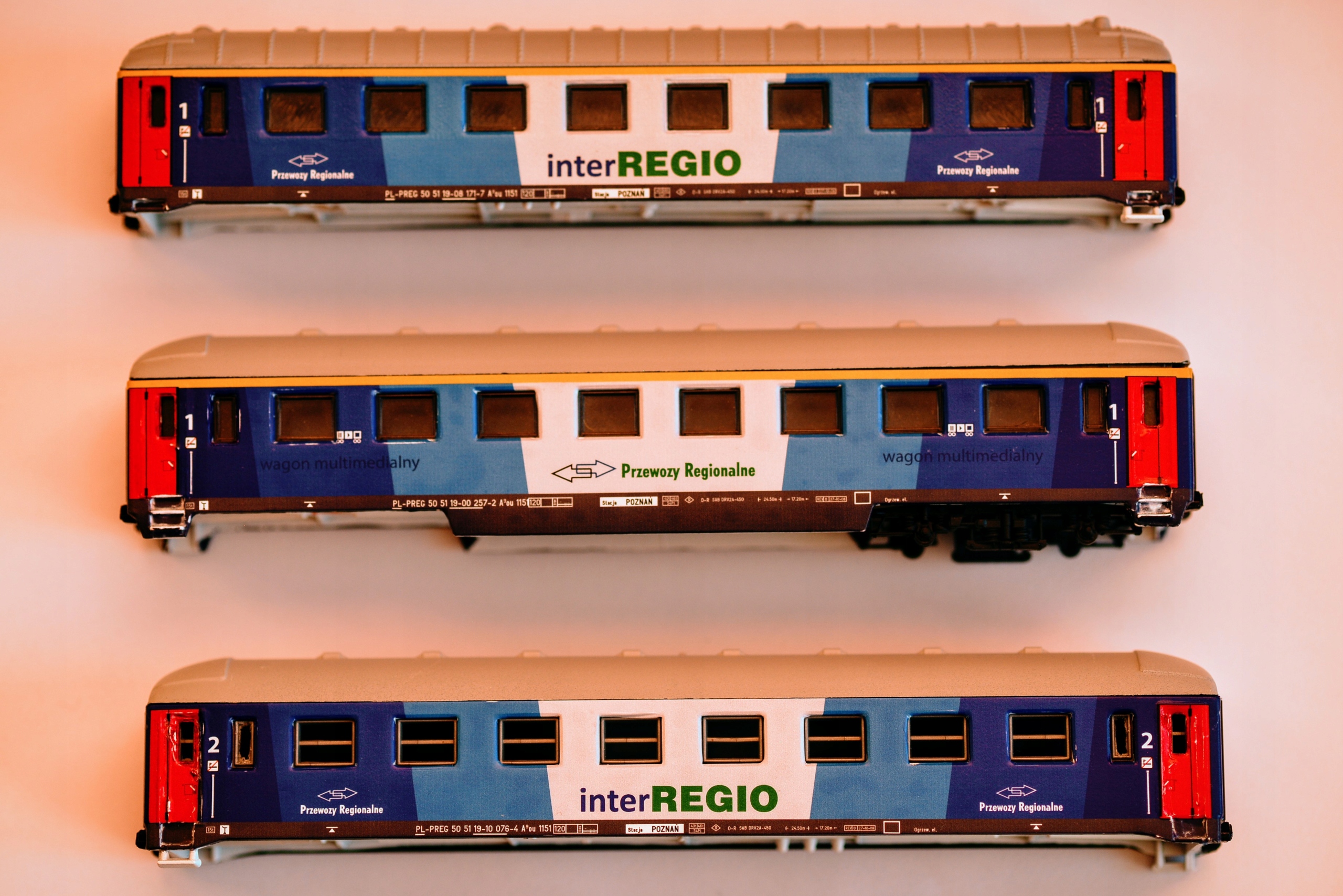 3 Wagony PKP interREGIO Przewozy Regionalne H0 - 7711110608 - oficjalne ...