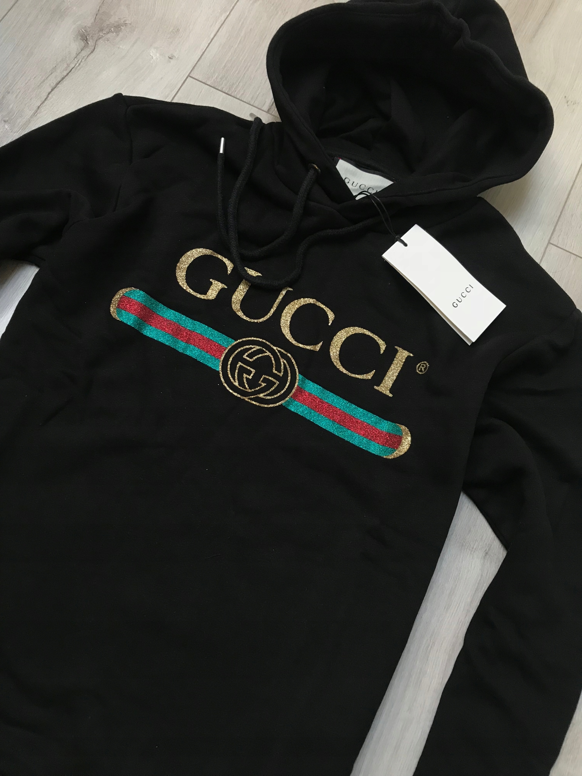 Czarna bluza z kapturem Gucci S - 7497592573 - oficjalne archiwum allegro