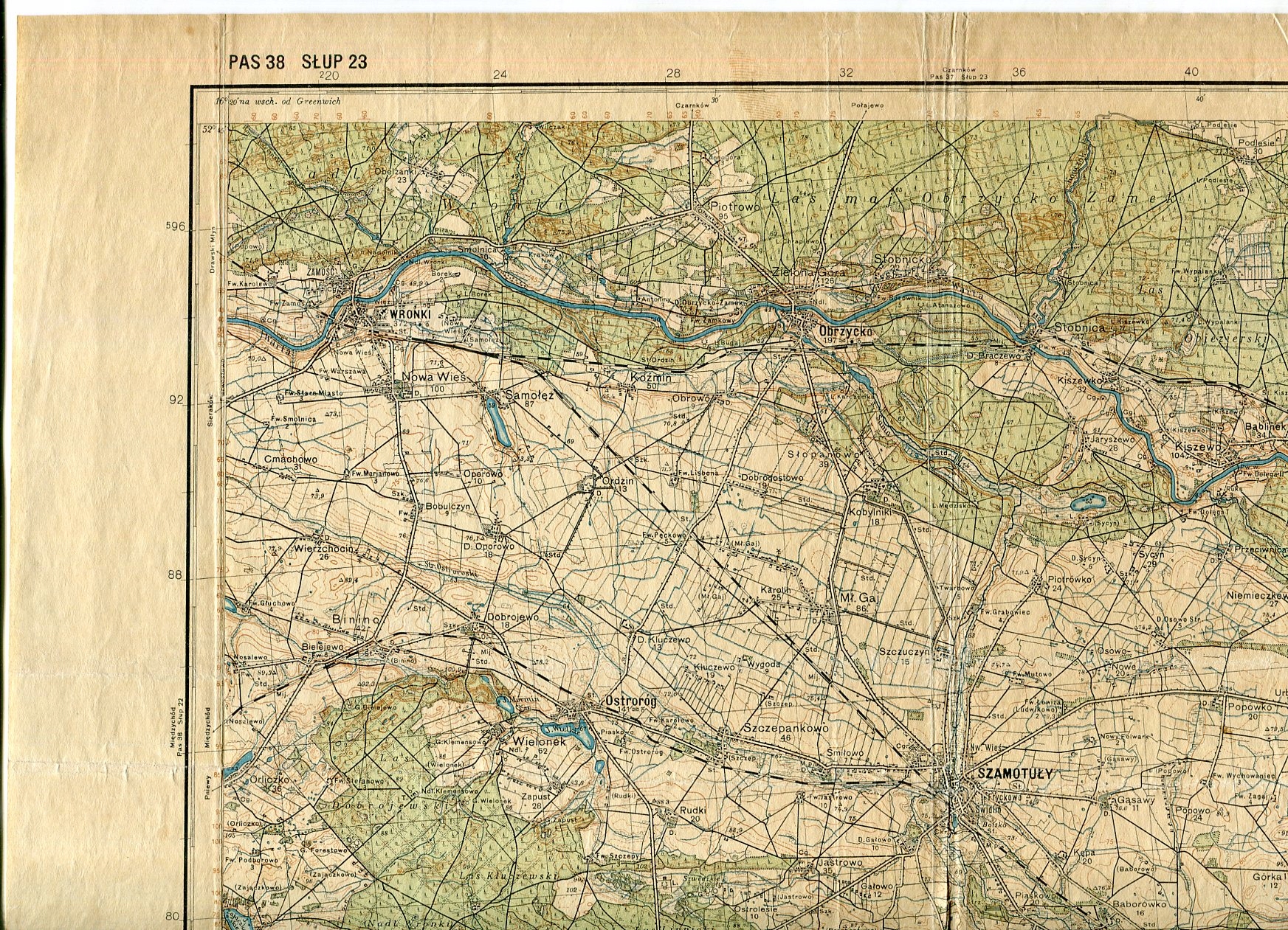 SZAMOTUŁY / WRONKI :: mapa wojskowa WIG : 1932 - 7773437480 - oficjalne ...