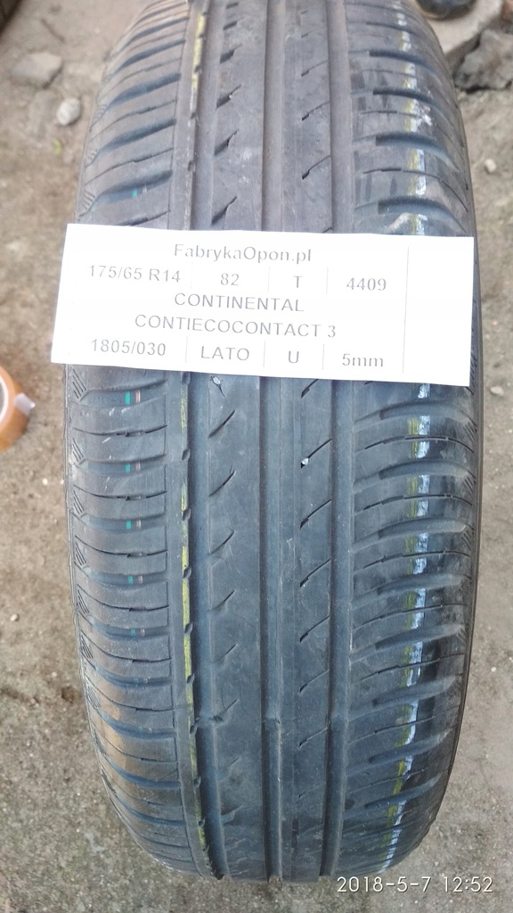 175/65 R14 CONTINENTAL CONTIECOCONTACT 3 5mm 05/30 - 7339922321 ...