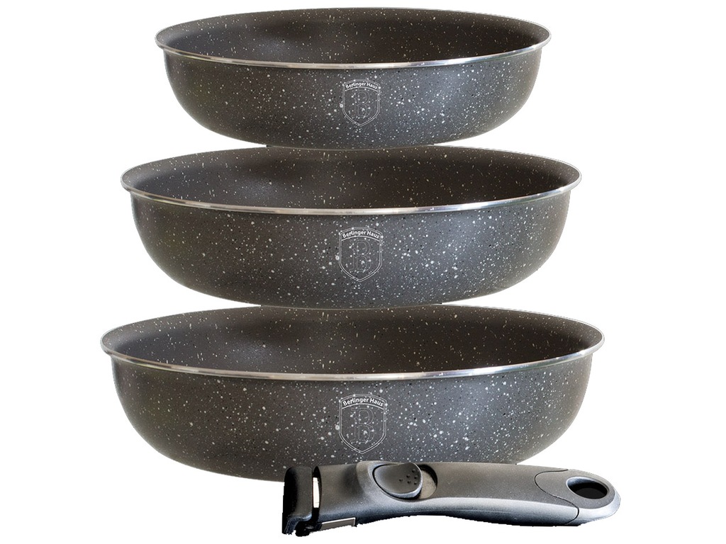 ZESTAW PATELNI BERLINGER HAUS 3+1RĄCZKA GRANITOWE - 7177112922 - oficjalne archiwum Allegro