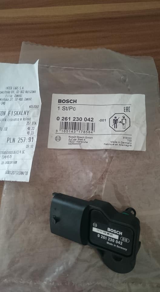 Czujnik ciśnienia doładowania BOSCH 0261230042 OPE - 7398603277 ...