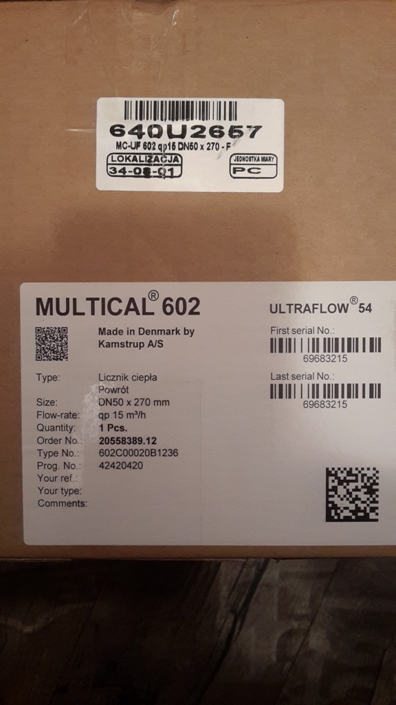 LICZNIK CIEPŁA CIEPŁOMIERZ KAMSTRUP Multical 602 - 7443019122 - oficjalne archiwum Allegro