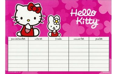 Plan lekcji Hello Kitty, mix wzorów, licencja Sanr - 6766214580 ...