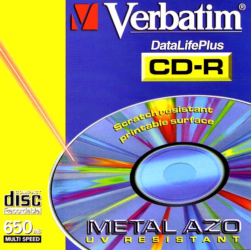 Verbatim DataLifePlus Metal Azo CD-R 650 MB 74 min - 7678938873 - oficjalne archiwum Allegro
