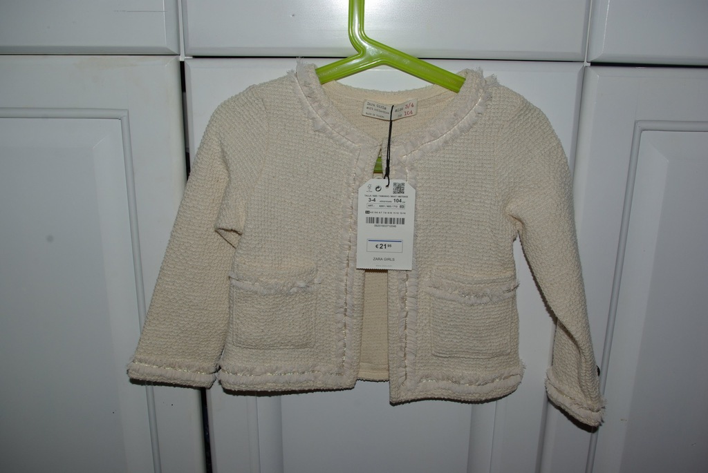 zara girls żakiet boucle tweed nowy 3-4 lata 104cm - 6860762447 - oficjalne archiwum Allegro