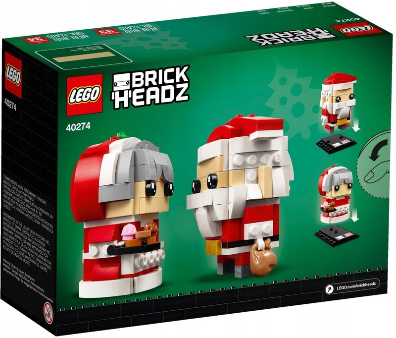 LEGO BrickHeadz 40274 Święty Mikołaj Pani Mikołajo - 7602062254 ...