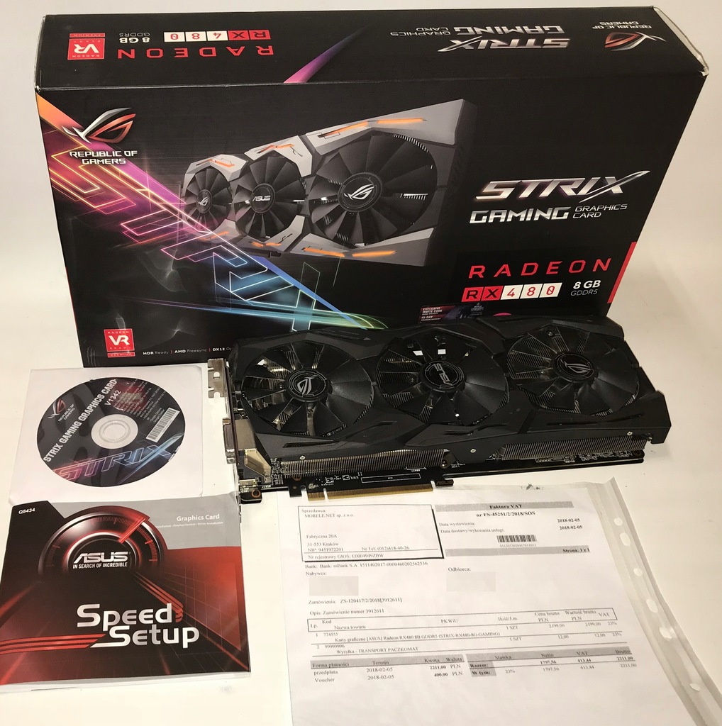 Karta! Asus Radeon ROG STRIX OC RX 480 8GB GWAR! - 7742427731 ...