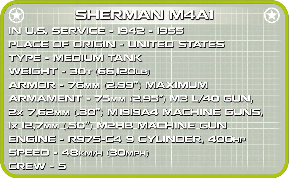 COBI 2464 SMALL ARMY SHERMAN M4A 400elem. - 7658659296 - oficjalne ...