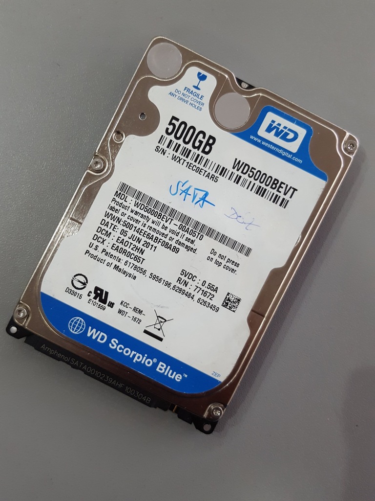 Western Digital Scorpio Blue WD5000BEVT - 7425628033 - oficjalne ...