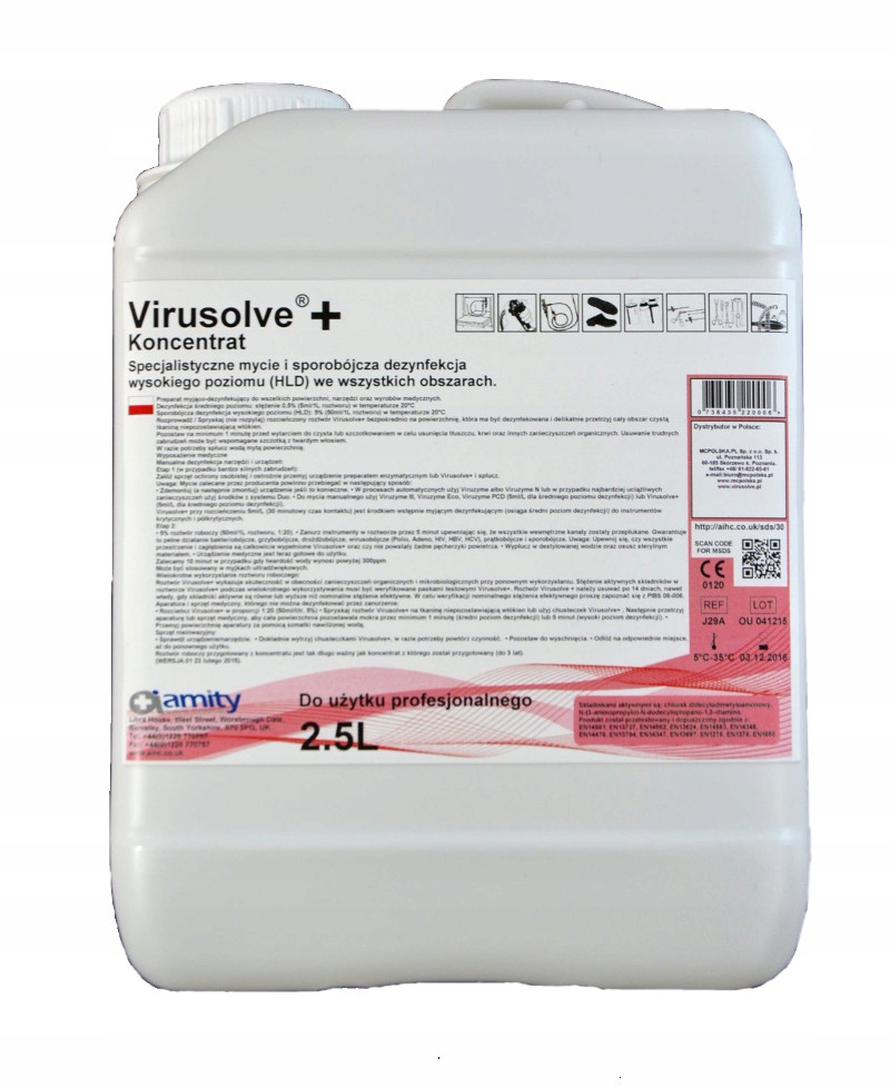 VIRUSOLVE + koncentrat 2,5l (2,5L=50L) dezynfekcja - 6009951484 ...