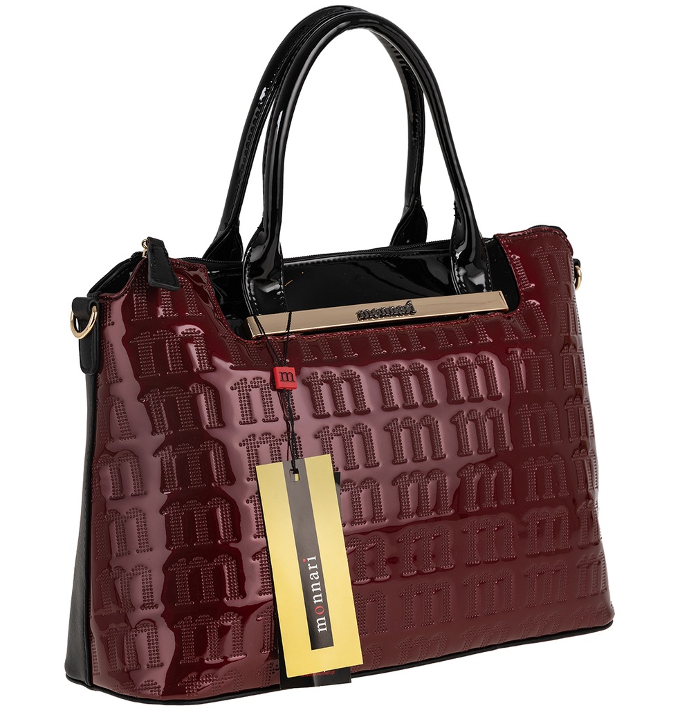 MONNARI KUFEREK DAMSKI TOREBKA BORDOWA DO BIURA - 7447505597 - oficjalne archiwum Allegro