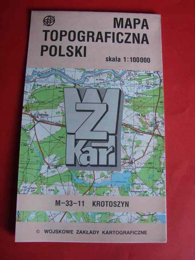 Mapa topograficzna Polski 1:100000. KROTOSZYN 1991 - 7442570045 - oficjalne archiwum Allegro