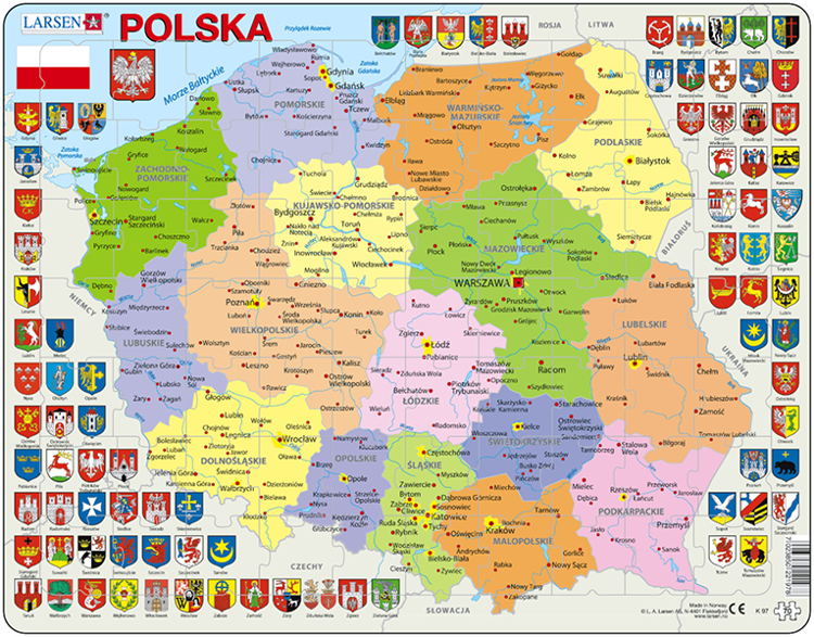 Puzzle Mapa Polityczna Polski 70 el. LARSEN - 7055575873 - oficjalne ...