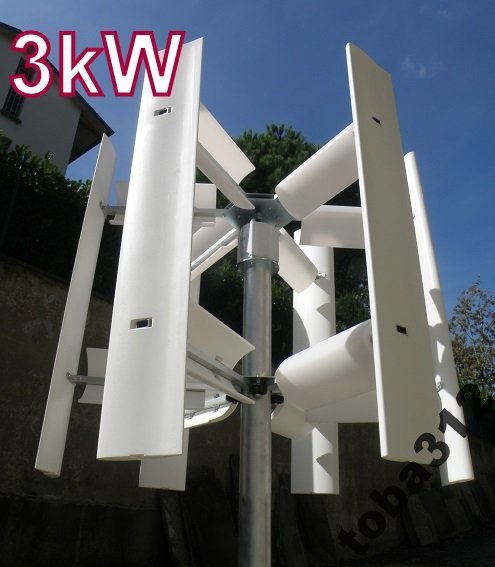 3kW 3000W pionowa elektrownia wiatrowa 48V VAWT - 7616588699 ...