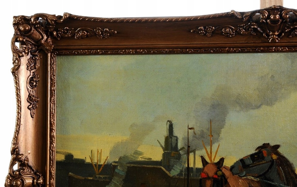 P. HAELER SCENA ULICZNA PRZEPIĘKNY OBRAZ OLEJNY ! - 7495379823 ...