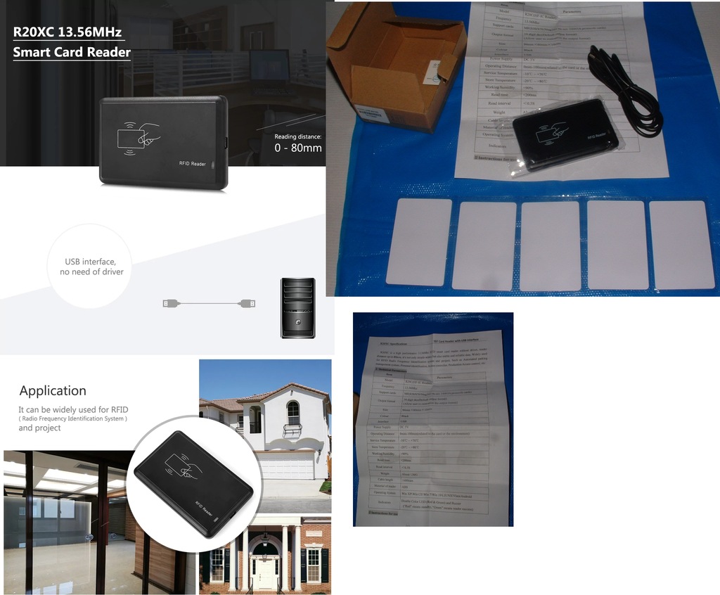 czytnik kart RFID 13,56 MHz USB MIFARE 5 kart R20C - 7381787574 ... czytnik kart RFID 13,56 MHz USB MIFARE 5 kart R20C - 7381787574 ...