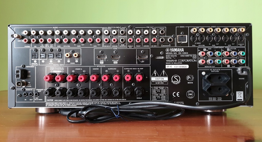 Yamaha RX-V663 TrueHD DTSHD 7.2 Jak nowy.Komplet. - 7659561805 ...